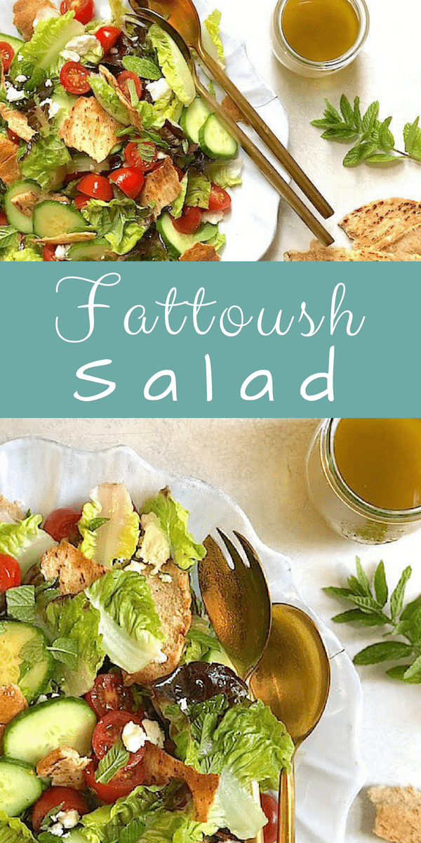 Fattoush Salad (crispy pita & feta) Mom's Kitchen Handbook