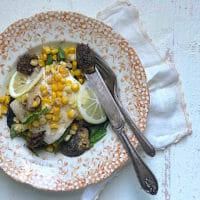Easy Halibut in Parchment with Corn and Mushrooms - Mom's Kitchen Handbook
